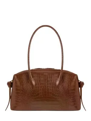 Yuzefi Croc-effect Leather Shoulder Bag - Brown