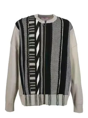 Martine Rose Multi-stripe Zip-up Cardigan - Neutrals