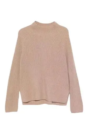 Max Mara Ribbed-knit High-neck Sweater - Neutrals