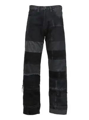 ANT Patchwork Wide-leg Jeans - Black