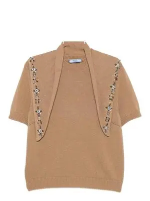Prada Cashmere Crewneck Sweater - Beige