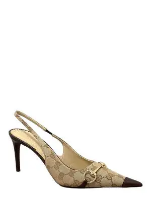Gucci Gg Slingback Pumps - Beige