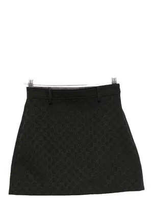 Gucci Gg Cotton Mini Skirt - Black