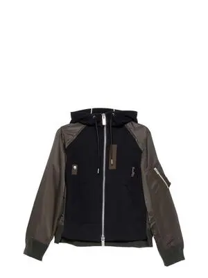 Sacai Cotton Blend Hooded Jacket - Blue