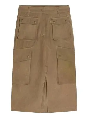 Dries Van Noten DRIES VAN NOTEN Cotton Poplin Cargo Skirt Neutrals