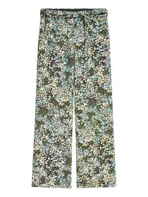 Dries Van Noten Flared Floral Trousers - Black