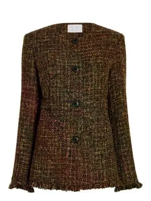 Proenza Schouler White Label Aurelia Tweed Long-sleeve Jacket - Brown