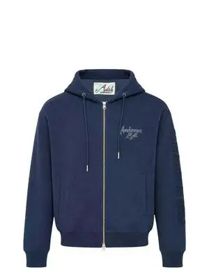 Andersson Bell Patchwork Logo-embroidered Hoodie - Blue