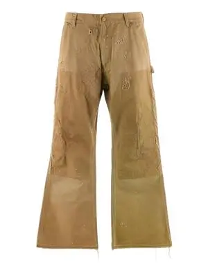 SAINT MXXXXXX Distressed Double-knee Trousers - Neutrals