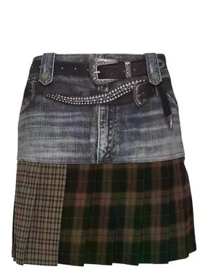 Andersson Bell Printed Pleated Mini Skirt - Blue