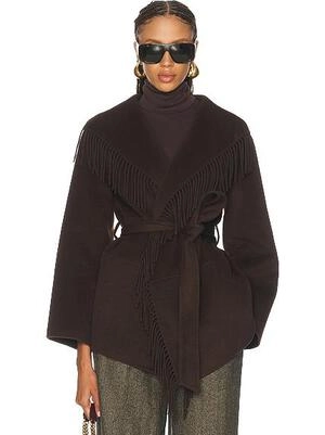 Simkhai Rowen Fringe Jacket - Chocolate