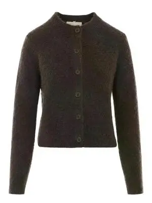 LISA YANG Azalea Brushed Cashmere Cardigan - Brown