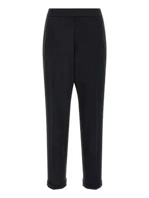 Alberto Biani Elasticated Turn-up Trousers - Black