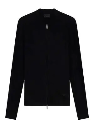 Emporio Armani Virgin Wool Regular Fit Cardigan - Grey
