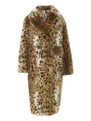 SWORD 6644 Leopard-print Coat - Brown