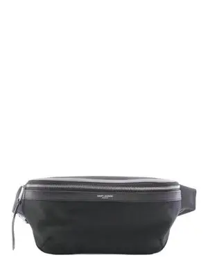 Saint Laurent Leather-trim Belt Bag - Black