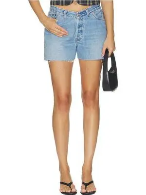 ALIGRACE V Waist Original Denim Shorts - Blue