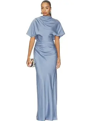 Simkhai Annibelis Short Sleeve Gown - Blue