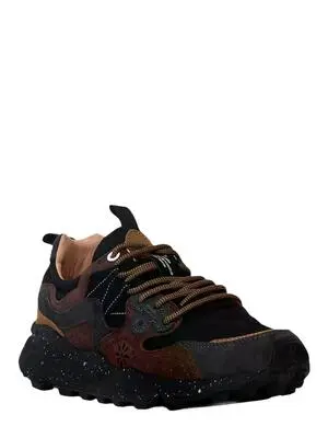 FLOWER MOUNTAIN Panel-design Sneakers - Black