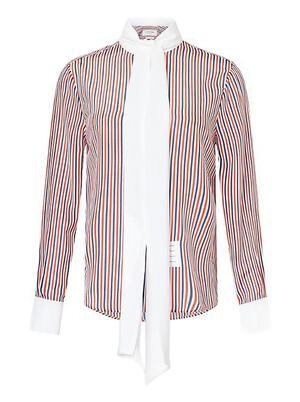 Thom Browne Pinstripe Silk Shirt - Rwbwht