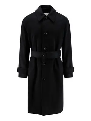 LARDINI Cashmere Belted Coat - Black