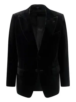 LARDINI Velvet Blazer - Black