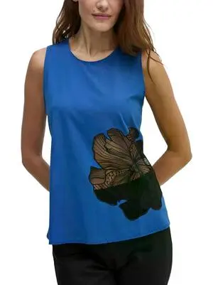 Sisley Floral-patch Sleeveless Top - Blue