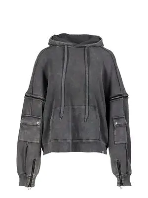 VIVAMUS Zip-detail Panelled Hoodie - Grey