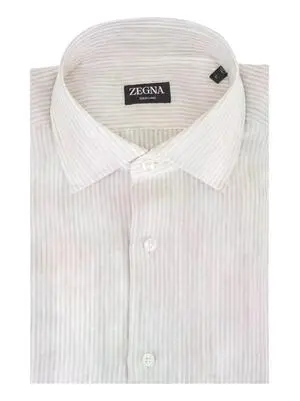 Zegna Oasi Lino Striped Shirt - Neutrals