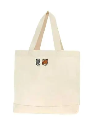 Maison Kitsuné Double Fox Head Tote Bag - Neutrals