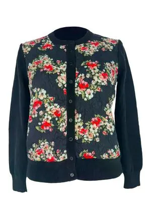 Dolce & Gabbana Floral-print Cardigan - Black