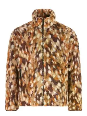 NAPAPIJRI Abstract Pattern Fleece Zip-up Jacket - Brown