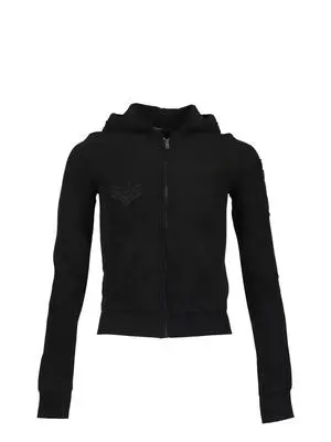 604SERVICE Army Patch-detail Zip-up Hoodie - Black