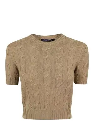 Polo Ralph Lauren Cashmere Cable-knit Cropped Jumper - Neutrals