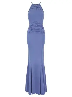 CELESTINE & MAE Plume Maxi Dress In Denim - Blue