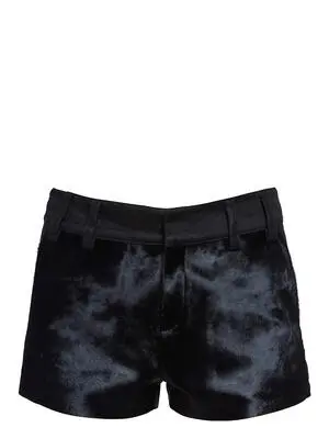 HEDARE De Havi Hairy Leather Shorts - Black