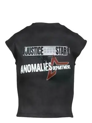 ANOMALIES DEPARTMENT Graphic-print Mock-neck T-shirt - Black