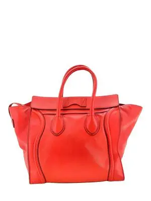 Celine Grainy Leather Mini Tote Bag - Red