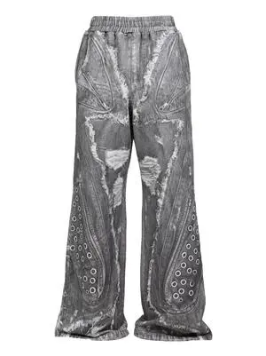 VIVAMUS Denim-print Track Pants - Grey