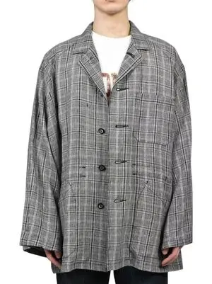 DAIRIKU Jude Check Work Jacket - Grey