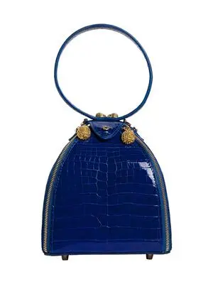 ETHAN K Crocodile Leather Duchess Top-handle Bag - Blue