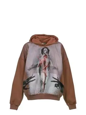 FORBIDDEN KNOWLEDGE Graphic-print Hoodie - Brown