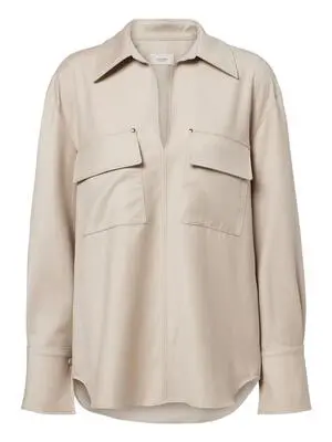 Agnona Embellished Wool Shirt - Beige