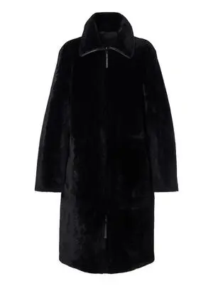 JOSEPH Caspian Reversible Leather And Shearling Coat - Black