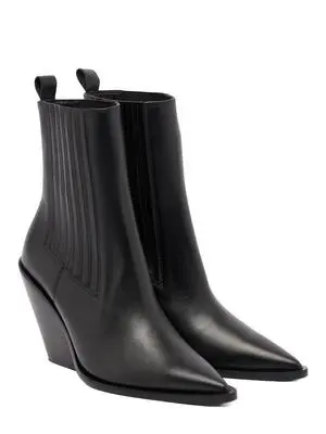 SOULIERS MARTINEZ Vegas Leather Ankle Boots - Black