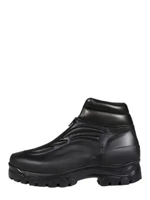 AKME Front-zip Panelled Biker Boots - Black