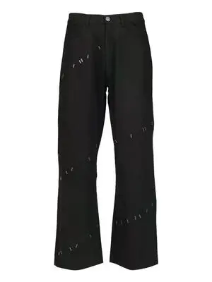 ROCKSTEADY Nail-stitched Straight-leg Trousers - Black