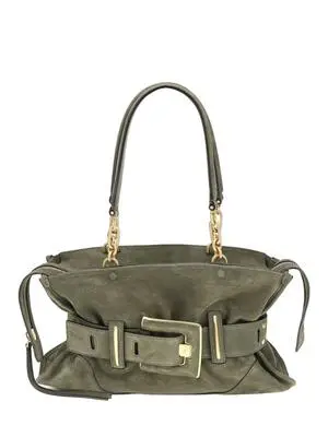 Balmain Anthem Suede Bag - Olive