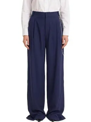 DARKPARK Wide-leg Cotton Trousers - Navy