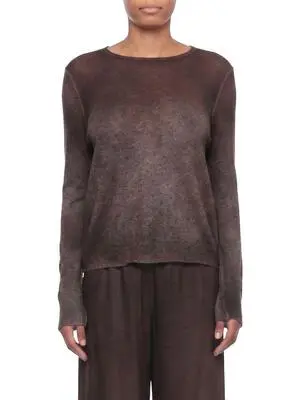AVANT TOI Avant Toi Cashmere Abstract Motif Crewneck Sweater